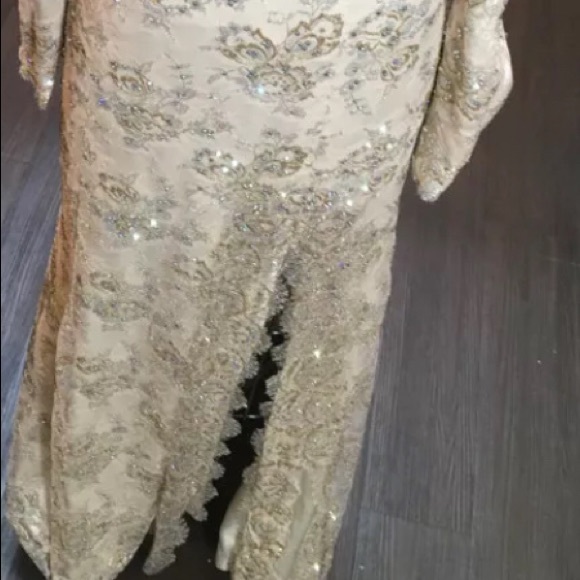 BARACCI | Dresses | Baracci Silkmetallic Lace Crystal Wedding Dress ...